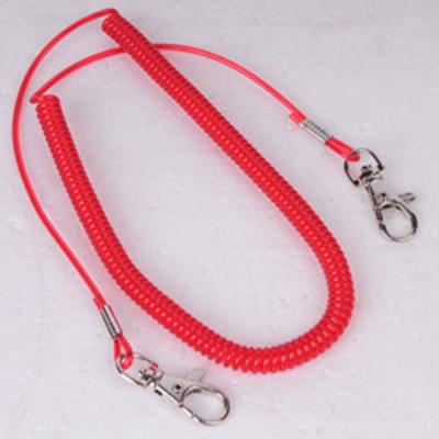 China China market popular style strong high pulling wire tool red plastic spring coiled lanyard for sale