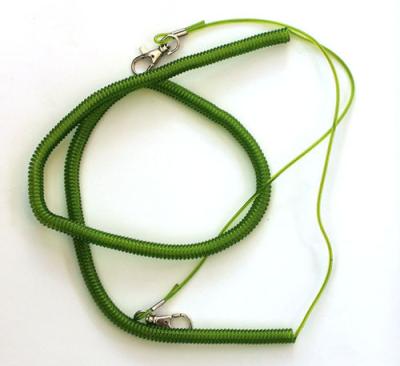 China Special drak blue plastic flexible wire tool fishing anti-lost leash with 2 thumb triggers for sale