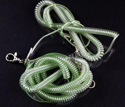 China 5meter 8meter thumb trigger hook light green fish spring lanyard protection coil leshes for sale