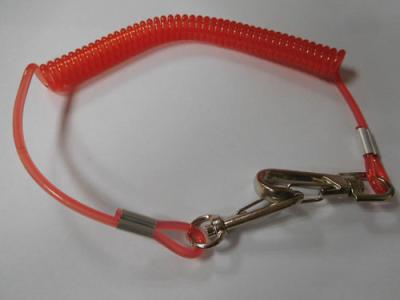 China Chrismas red hot selling PU spring string coil lanyard tether w/min trigger hooks on 2ends for sale