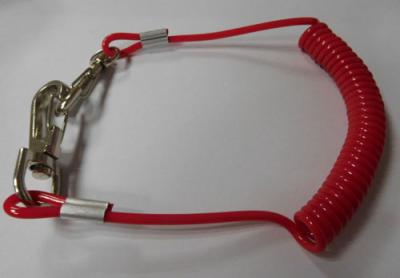 China Mini order quantity acceptable red spiral coil tool tether good attach and secure leash for sale