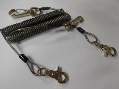 China Hot selling China factory direct top quality wire tool coil lanyard tether w/2thumb snaps for sale