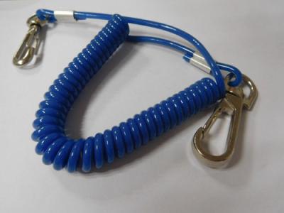 China Solid blue plastic flexible spring string coil bungee lanyard key coil protection for tool for sale