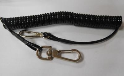 China Manufacturer direct offer plastic black spring spiral coil key chain tether using for safe for sale
