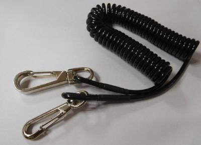 China Black PU material made safety tether lanyard usually protection for valuable items tools for sale