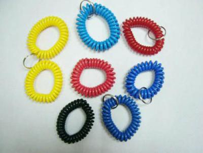 China Wrist band spring coil wrist band key holder jogging swimming split ring custom colors for sale