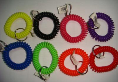 China Plastic wrist coil wrist band key ring chain for uutdoor sports China manufacturer direct for sale