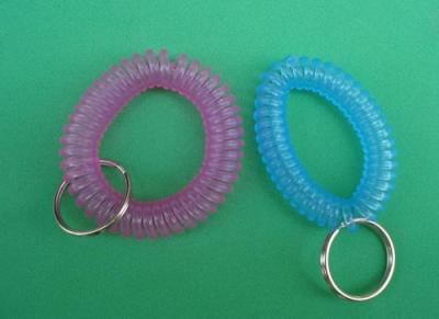 China Wrist coil with split key ring translucent pink blue spring coil color cheap China prices for sale