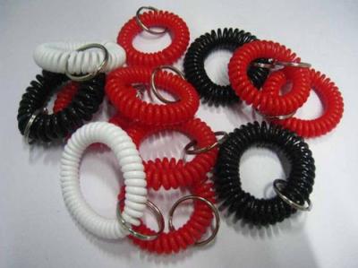 China Red black white plastic spiral spring coil plastic wrist strap made in china w/cheap price for sale