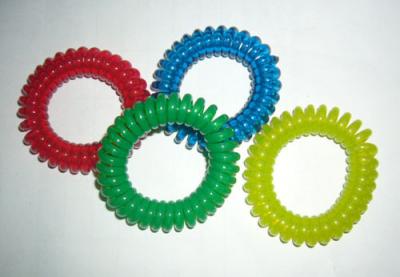 China Colored coil key chains wrist spiral stretchable ring elastic wrist spring coil chains for sale