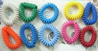 China Top quality China export to Europe USA plastic strong colorful wrist coil chain key holder for sale