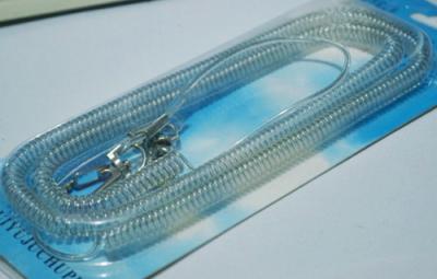 China Fishing rod safety lobster clasp stretch coil lanyard rope cord clea 8M blister card pack for sale