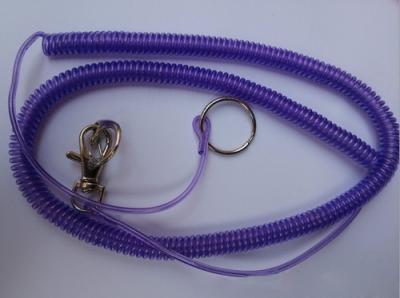 China Charming purple color 5M fishing lanyard promotional fishing accessories spiral coil cord for sale