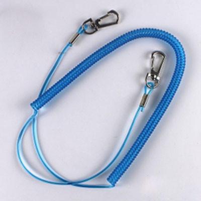 China Fishing braid line boat blue high quality plastic safety coiled Lanyard tether coil holder for sale