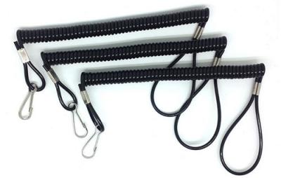 China Simple J-Hook Spring String Cord Loop Ends Stainless Wire Reinforced Prison Key Lanyards for sale