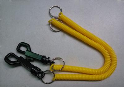 China Yellow Plastic Key Coil Retainer w/PP Belt Clip as Safety Cheap Leash for Daily Life for sale