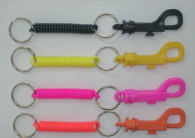 China Cheap China Good Quality Protection Coil Leash Snap Key Coil Holder w/Belt Clip and 2pcs Split Rings for sale