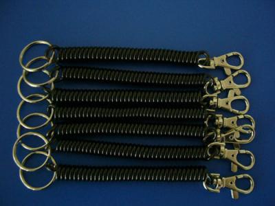 China Solid Black Plastic Spring Key Chain Strap Hot Sales for Attaching Bags Wallets ID Products for sale