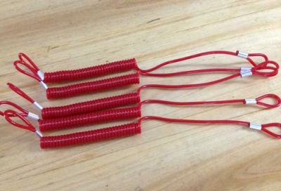 China Innovative 3.0Cord Dia Red Plastic Tool Lanyard Cable&Safety Tether Leash Fall Protection for Valuable Tools for sale