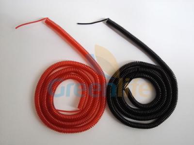 China Custom Special 1metre Long Red/Black Wire Reinforced Coiled Cable Safety Cord Leash for sale