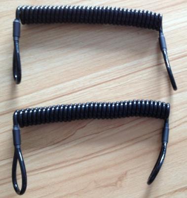 China Hot Selling China Manufacturer Supply Black High Pulling Spiral Coiled Retainer Strap w/2loops End for sale