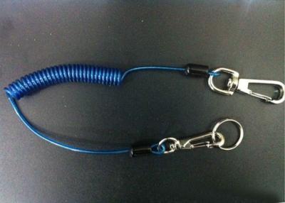 China Hot Sale Transparent Blue Spring Steel Wire Spiral Coiled Tether for sale