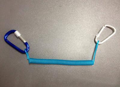 China Plastic Bungee Coiled Cord W/Colored Carabiner Hook Simple Tether Leash for sale