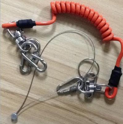 China Good Strong Carabiner Lock Coiled Lanyard Tether Protect Tools for sale