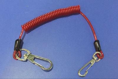 China Protection Wire-Core Spiral Tool Holder Lanyard Safety Line Red String for sale