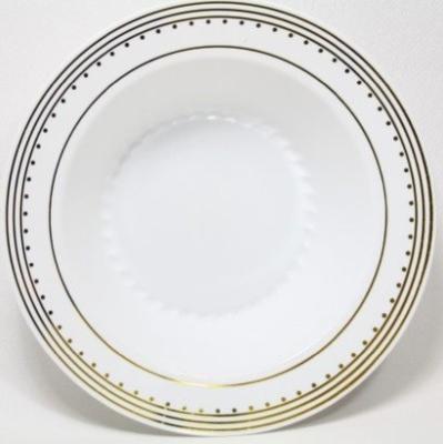 China White /Gold  Plastic Plates  7.5