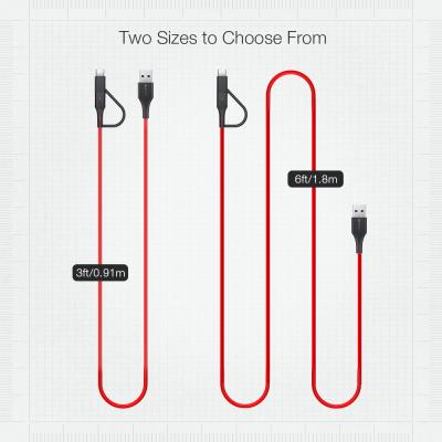 Cina Il cellulare 10cm 3ft 6 piedi 5v 3a 2 in 1 tipo micro Usb di C cabla i cavi su ordine del Usb in vendita