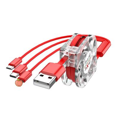 Cina Cellulare 3 di Iphone in cavi su ordine di carico ritrattabili di 1 del cavo del caricatore USB del cavo in vendita