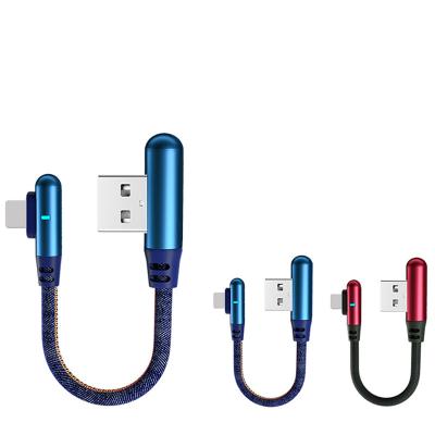 Cina Un mini 0.25m 0.09m 1m breve Usb da 90 gradi di Iphone 6 a fulmine cabla i cavi su ordine di USB in vendita