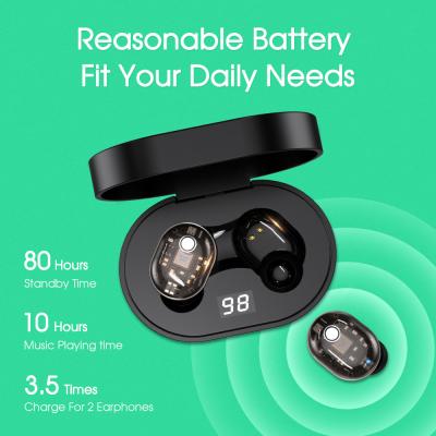 Cina Cuffia avricolare stereo delle cuffie di Earbuds radio mani libere di Bluetooth 5,0 della vera in vendita