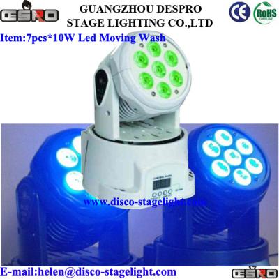 China 7pcs 10W RGBW Led Moving Head Wash Light DJ Equipment for sale