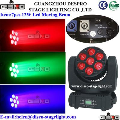 China DMX Disco Stage Light 7pcs 15W RGBW Led Moving Head Beam for sale