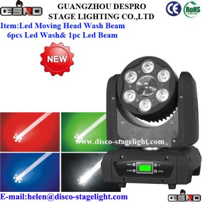 China DJ Equipment 6pcs 5in1+1pcs 10W USA lamp Led Moving Head Wash Light for sale