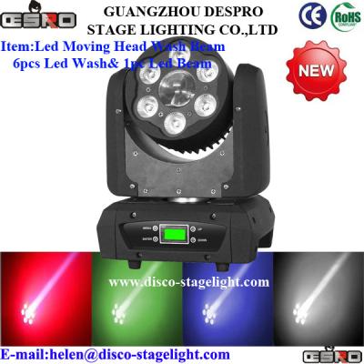 China DMX 6pcs 5in1+1pcs 10W USA lamp Led Moving Head Wash Entertainment Light for sale