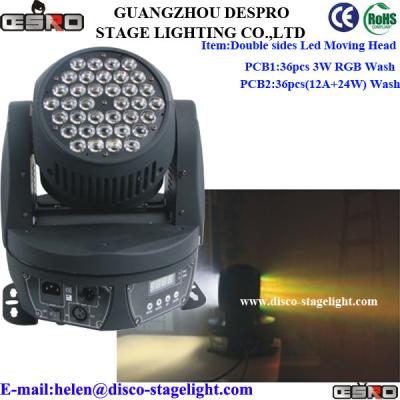 China 36pcs 3W RGB With 36pcs (12A+24W) Led Moving Head Wash Light for sale