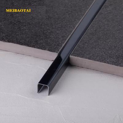 China 8mm Stainless Steel U Shaped Tile Trim 304 Black Decorative Profiles for sale