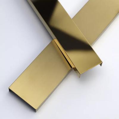 China JIS Standard 304 Stainless Steel Tile Trim U Profile with V Groove Decorative Profile for sale