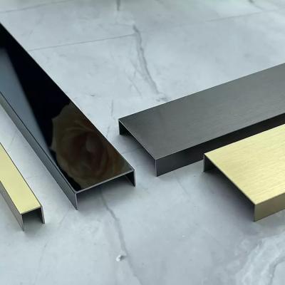 Cina Lo specchio nero della linea sottile dell'oro ha finito la disposizione delle mattonelle di acciaio inossidabile 304 in vendita