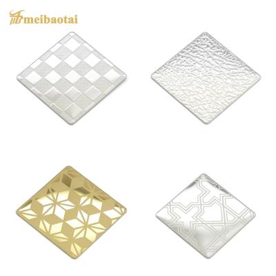 China 1.0mm Thk Gouden Spiegel Geëtst Roestvrij staalblad voor de Decoratie van het Liftkabinet Te koop