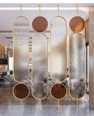China Customized Size  Gold Coated Stainless Steel Room Divider with Laser Cutting Technique for sale
