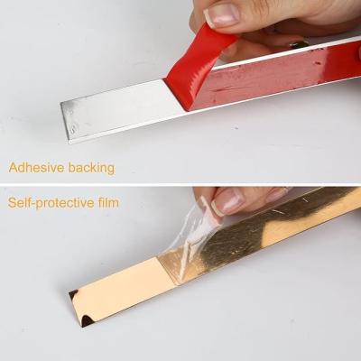 China Metal Stainless Steel Adhesive Roll Flat Tape with Color Coating for sale