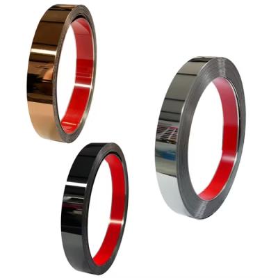 Cina Gold Rose Gold Mirror Metal Inossidabile Acciaio Adesivo Roll Flat Tape in vendita