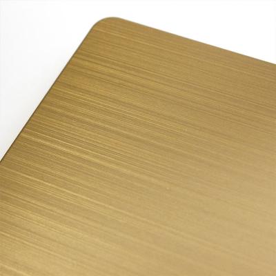 China PVD Yellow Rose Four Feet Hairline Stainless Steel Sheet for sale