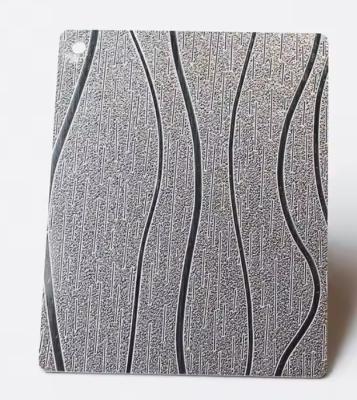 China Silver Mirror Finish Embossed Stainless Steel Sheet - Grade 201 Decorative Wall Panel with 0.85mm Thickness for sale