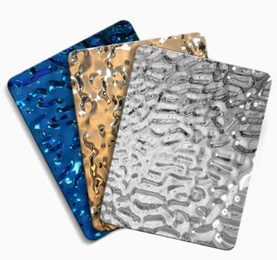 China 3D Mirror Finish Water Ripple Stainless Steel Panels for Hotel Projects for sale