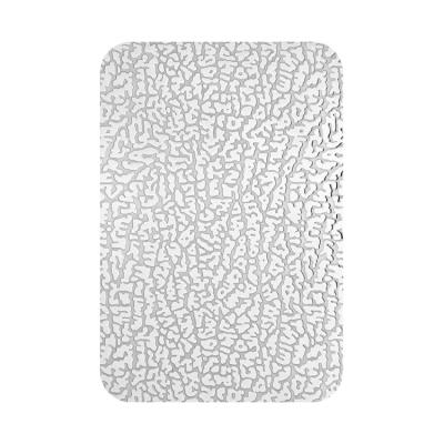 China Leather Design Silver Polish Embossed Stainless Steel Sheet with Slit Edge for Decorative Wall for sale